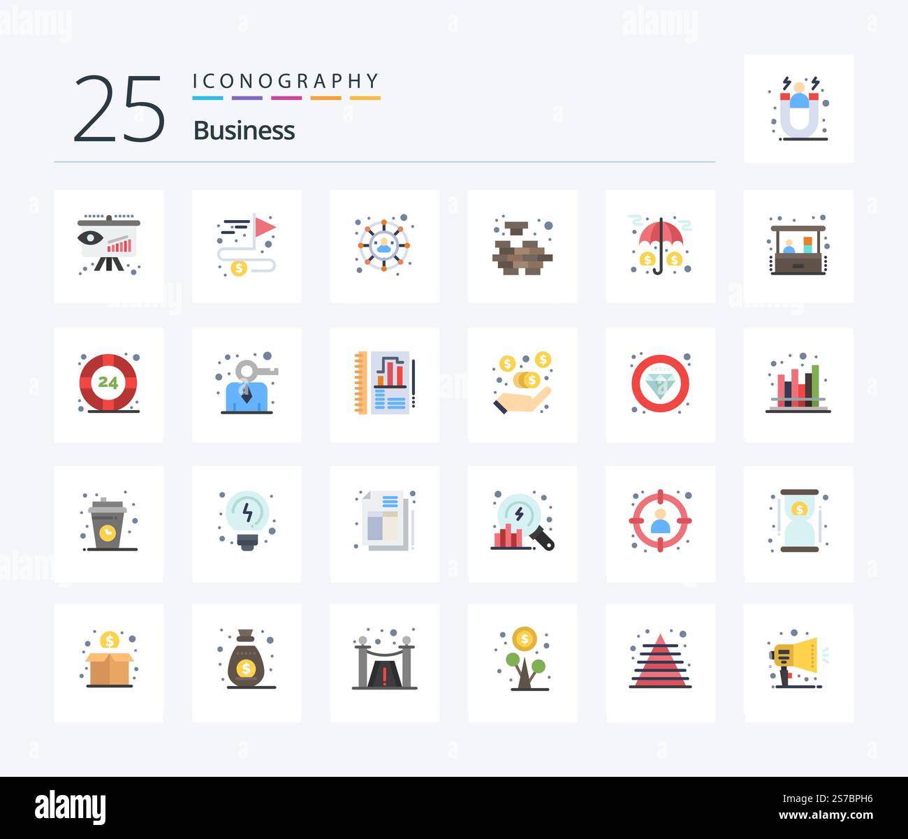 Business 25 Flat Color icon pack including investment. assets ...