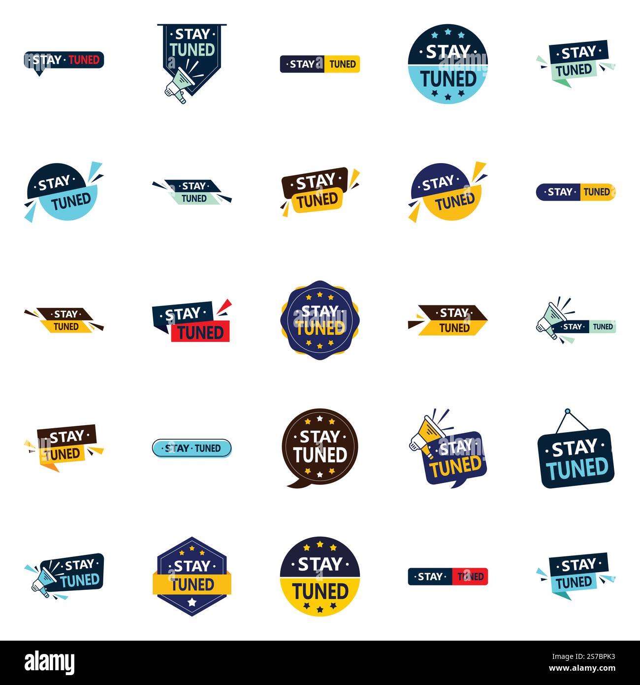 Stay Tuned 25 Professional Vector Designs for your next campaign Stock ...