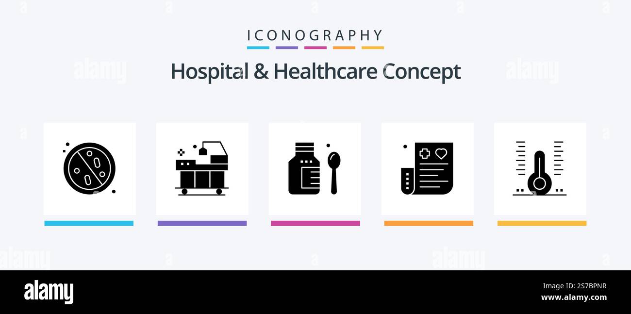 Hospital and Healthcare Concept Glyph 5 Icon Pack Including health ...