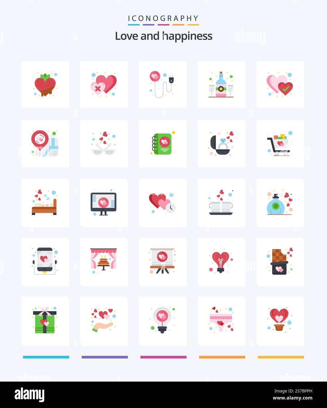 Creative Love 25 Flat icon pack Such As favorite. wine. cross. glass ...