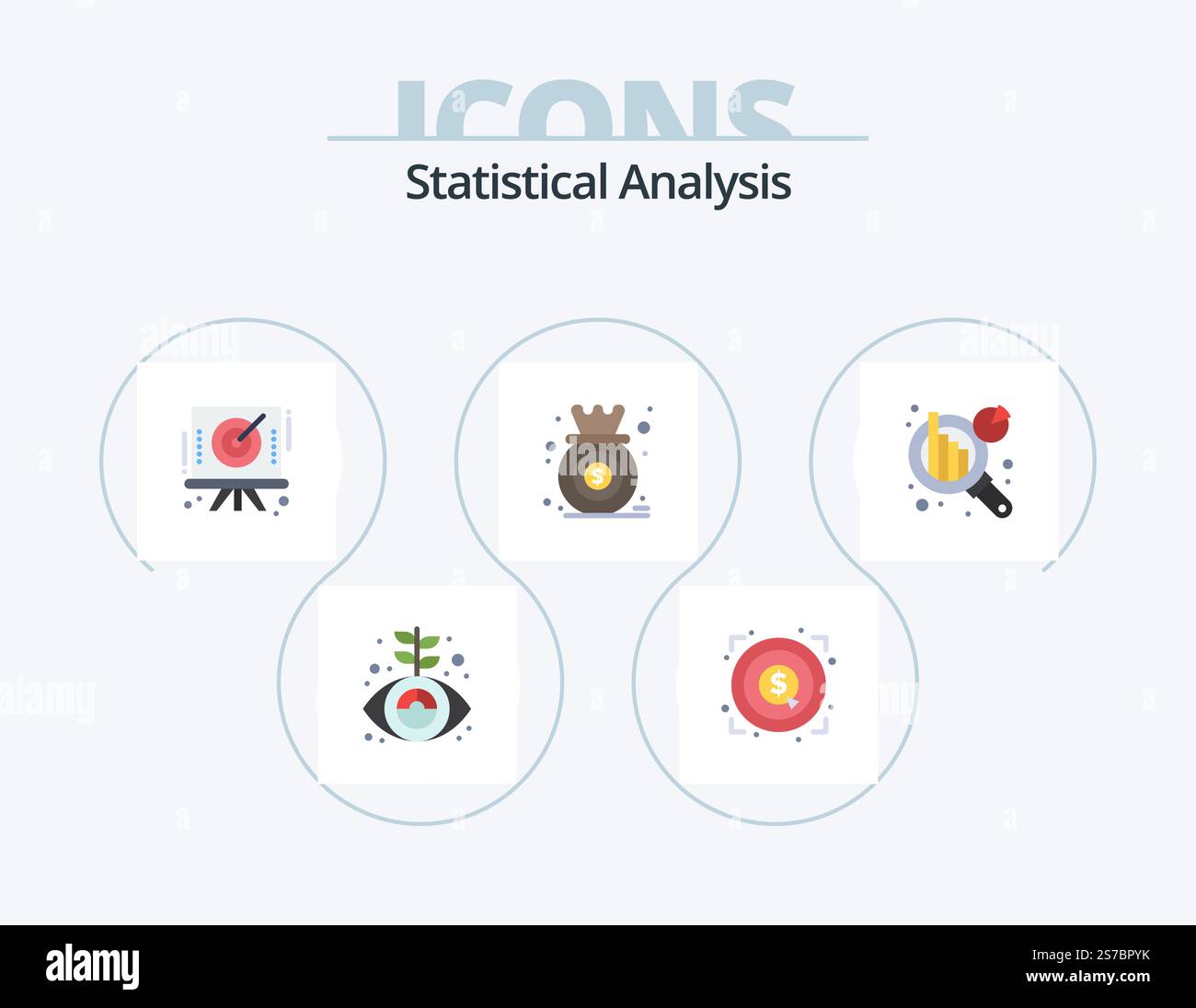 Statistical Analysis Flat Icon Pack 5 Icon Design. chart analysis ...