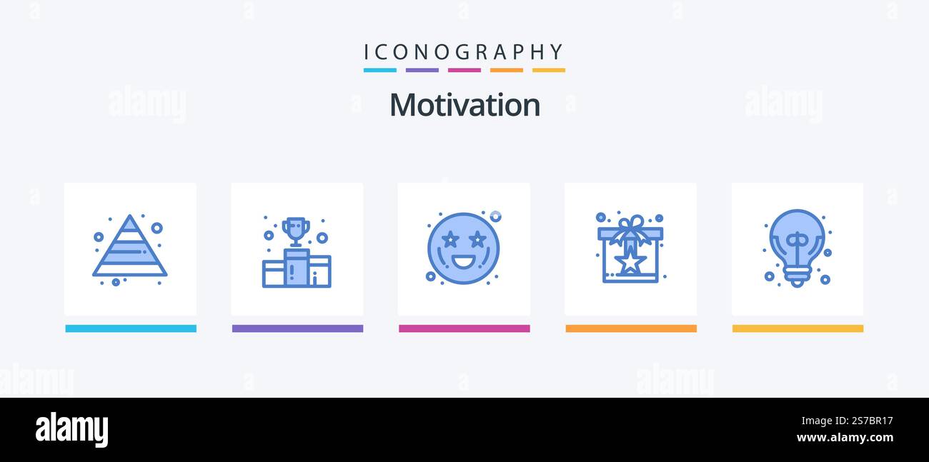 Motivation Blue 5 Icon Pack Including big idea. star. adoration. reward ...