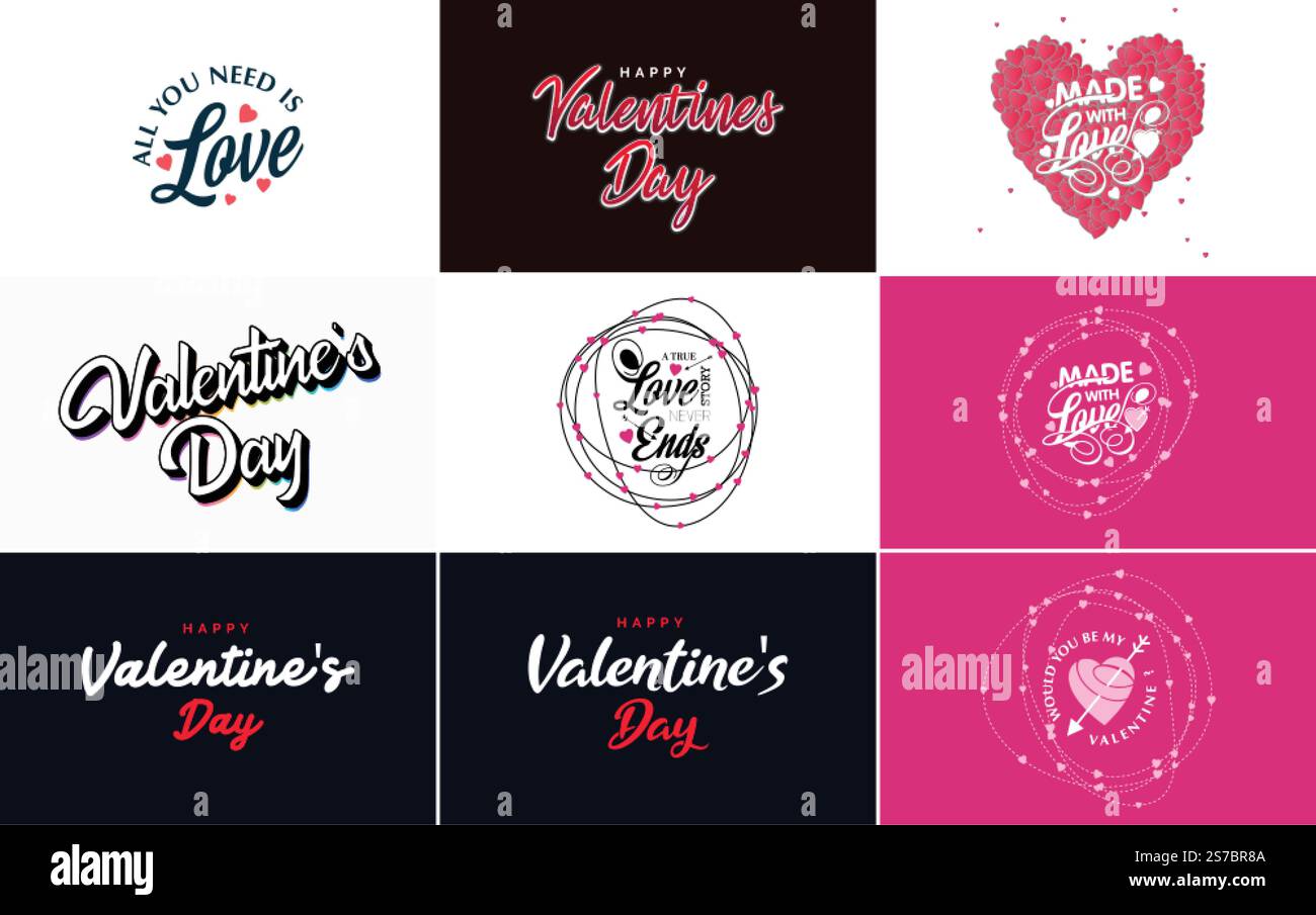 Pink October logo with hearts calligraphy lettering isolated on white ...