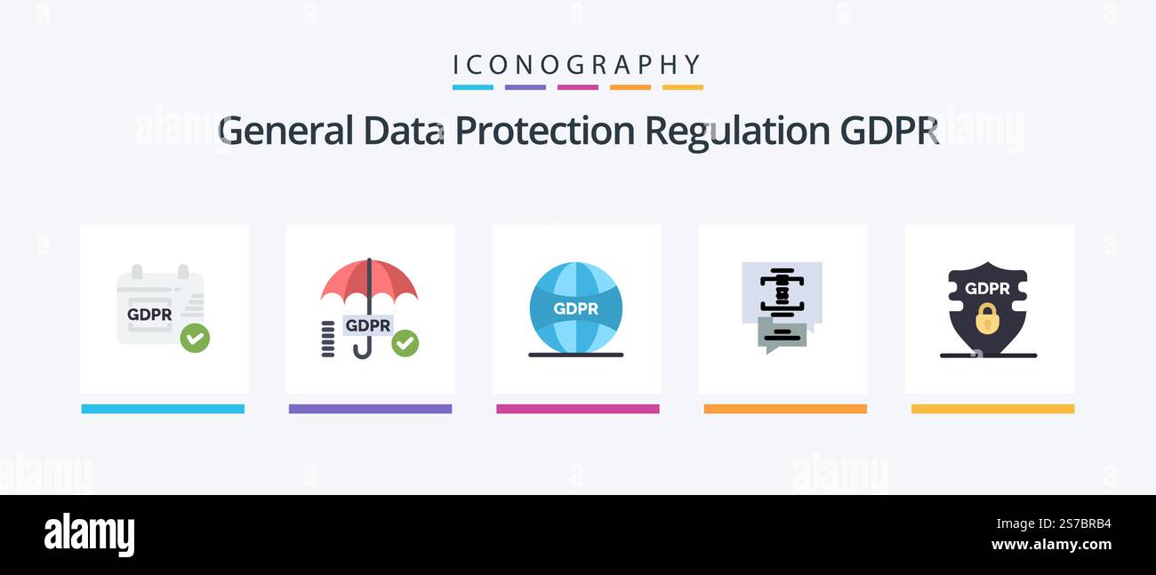 Gdpr Flat 5 Icon Pack Including security. gdpr. global. data. secure ...