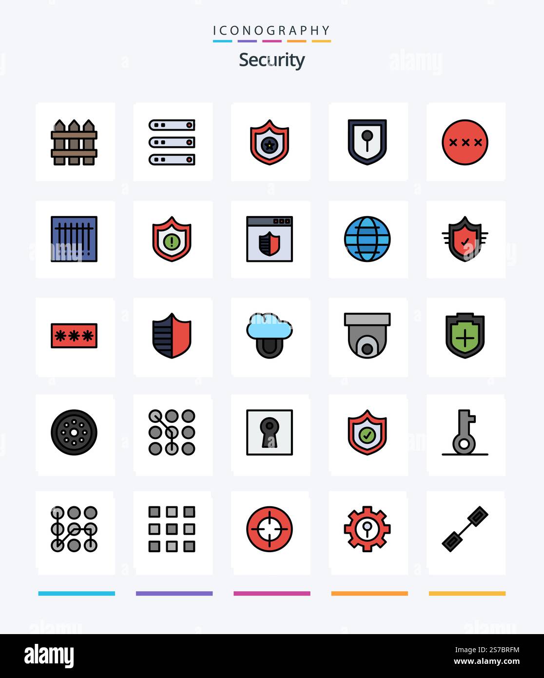 Creative Security 25 Line FIlled icon pack Such As security. protection ...