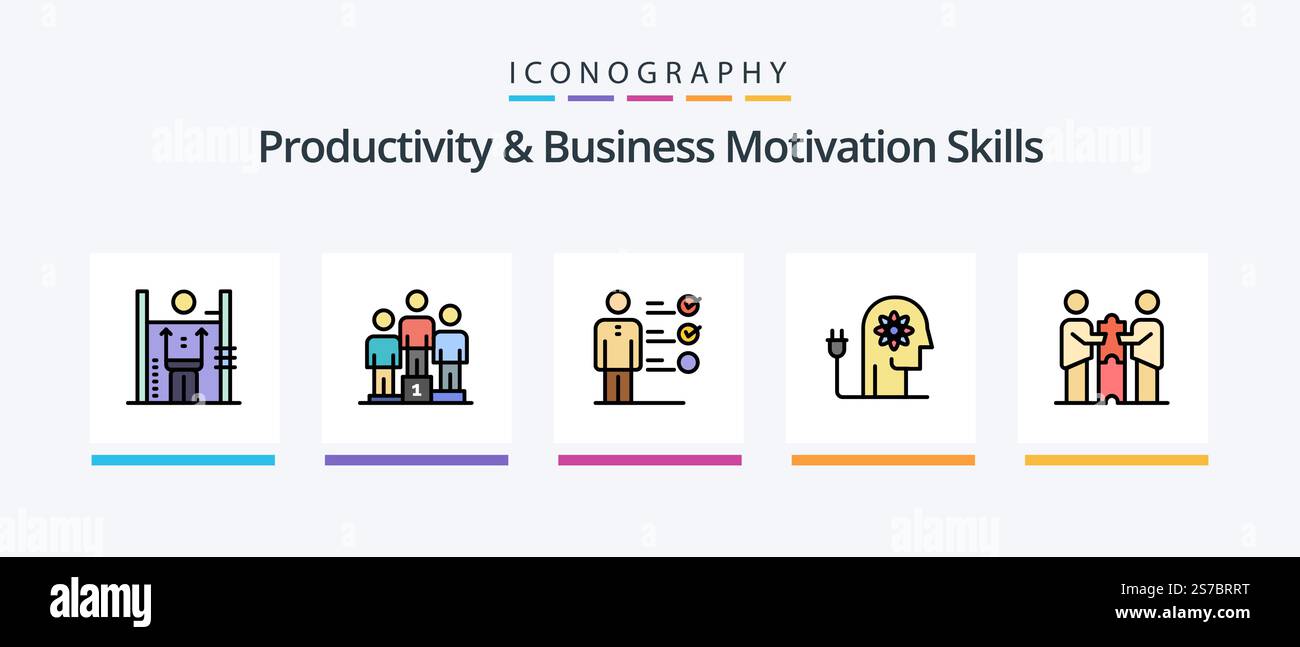 Productivity And Business Motivation Skills Line Filled 5 Icon Pack ...