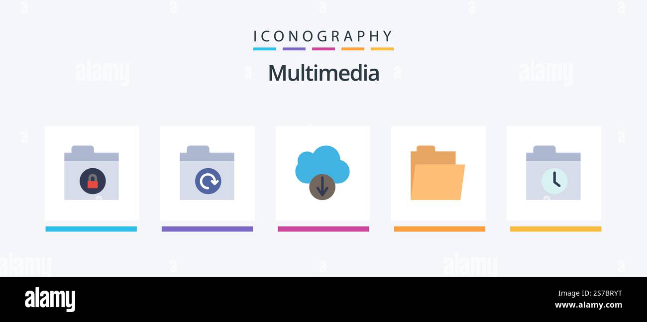 Multimedia Flat 5 Icon Pack Including . download. history. backup ...