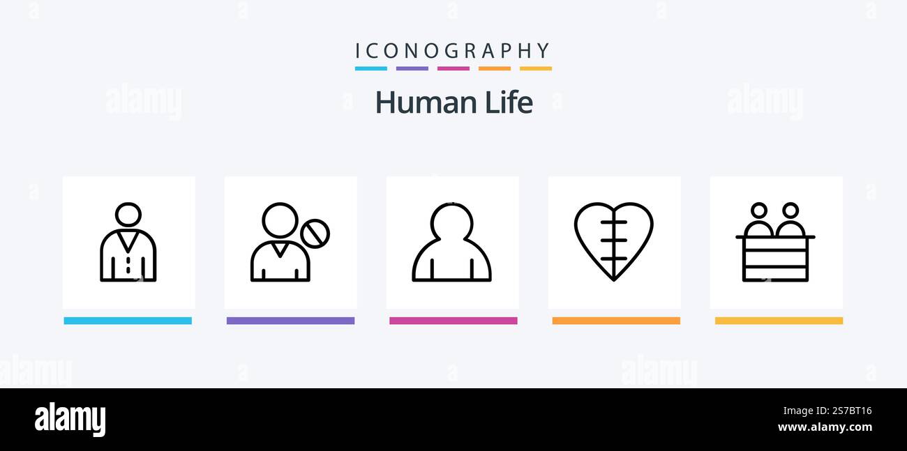 Human Line 5 Icon Pack Including heart shape. skill. communication ...