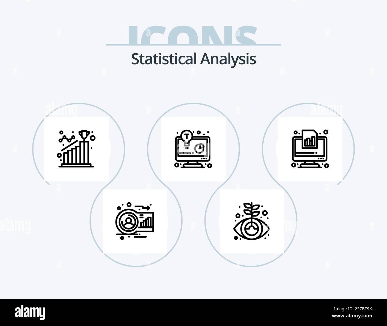 Statistical Analysis Line Icon Pack 5 Icon Design. statistics. graph ...
