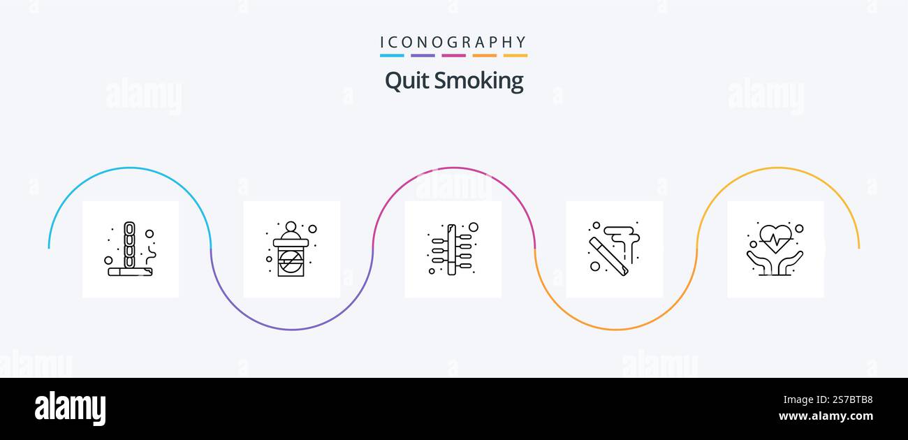 Quit Smoking Line 5 Icon Pack Including vaping. smoking. smoking ...