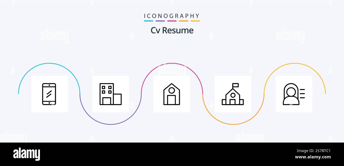 Cv Resume Line 5 Icon Pack Including miss. education . university ...