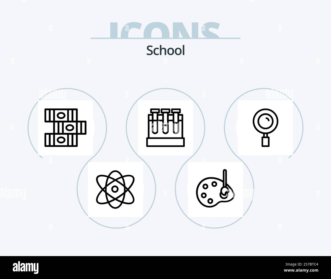 School Line Icon Pack 5 Icon Design. . stationary. math. eraser ...