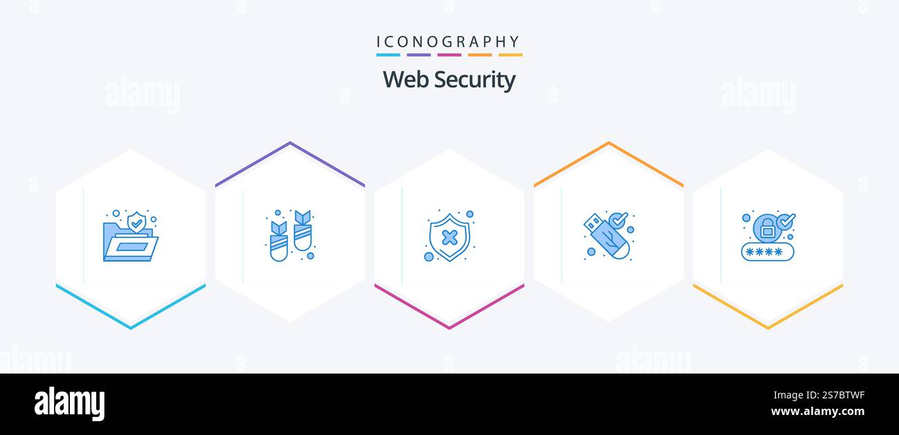 Web Security 25 Blue icon pack including account. token. failed. check. shield Stock Vector ...