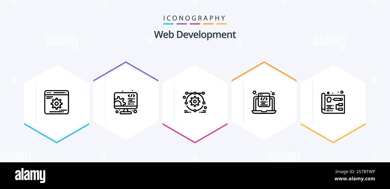 Web Development 25 Line icon pack including development. web ...