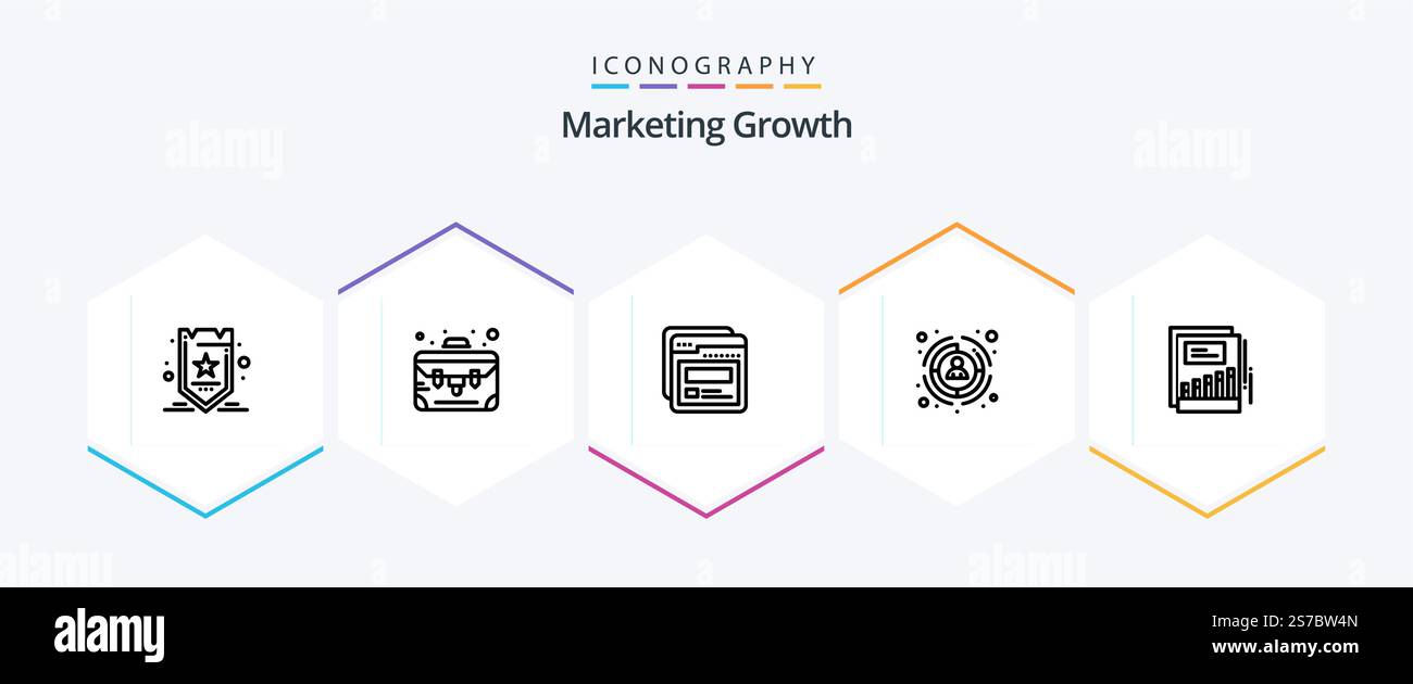 Marketing Growth 25 Line icon pack including growth. growth. template ...