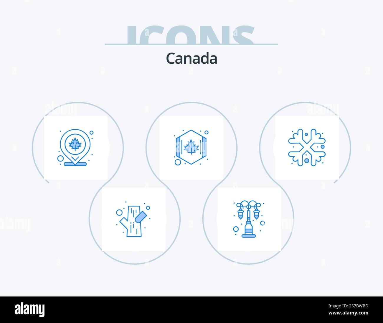 Canada Blue Icon Pack 5 Icon Design. snowflake. canada. flag. canada ...