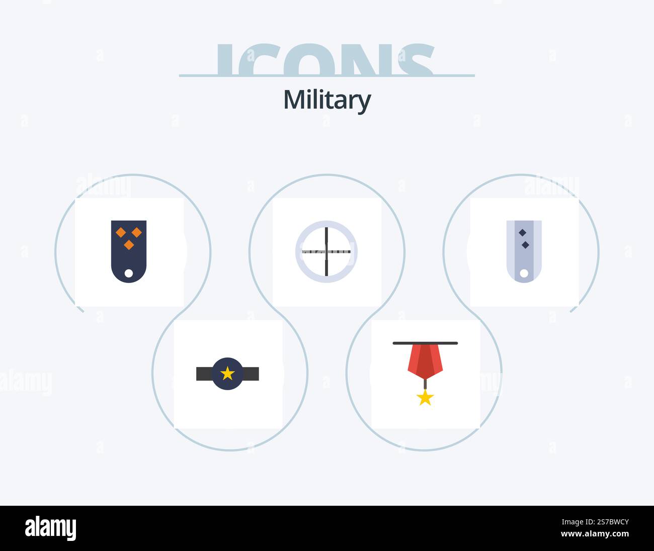 Military Flat Icon Pack 5 Icon Design. military. army. medal. three ...