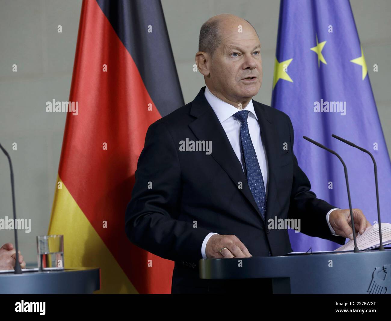 Berlin, Germany, January 17, 2025. German Chancellor Olaf Scholz ...