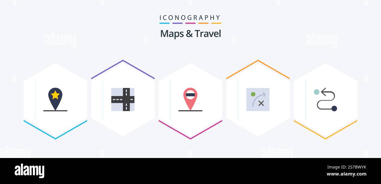 Maps and Travel 25 Flat icon pack including . road Stock Vector Image ...