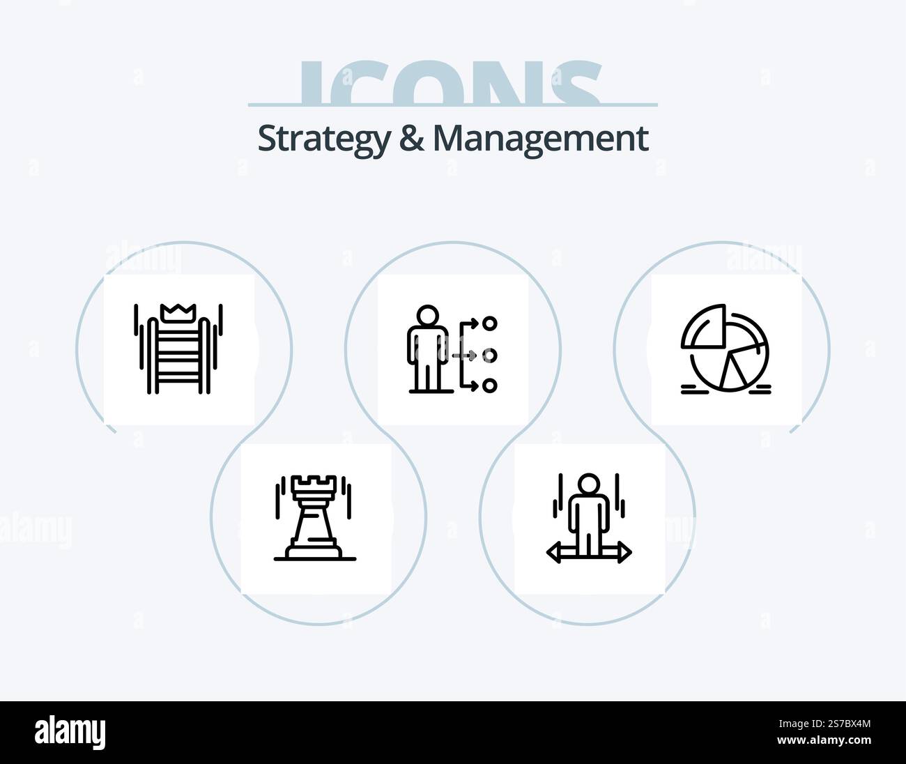 Strategy And Management Line Icon Pack 5 Icon Design. stamp. document. success. certificate ...