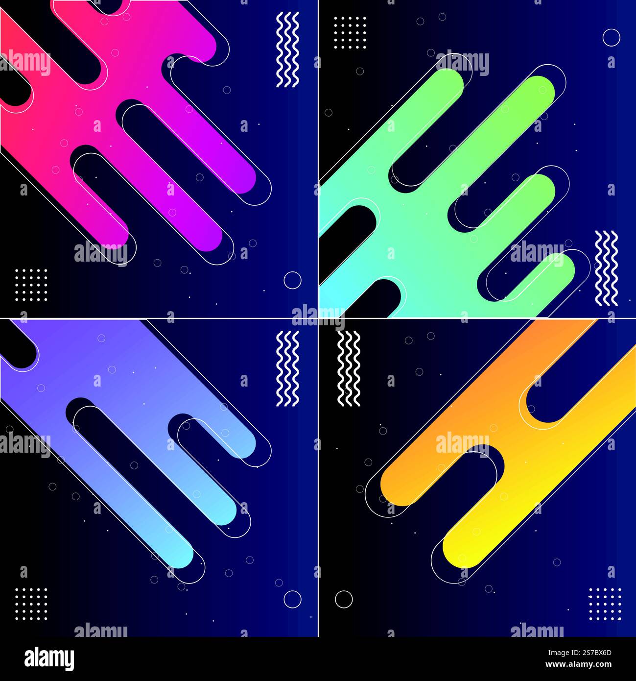Cool and Modern Abstract Gradient Shape Designs Stock Vector Image ...