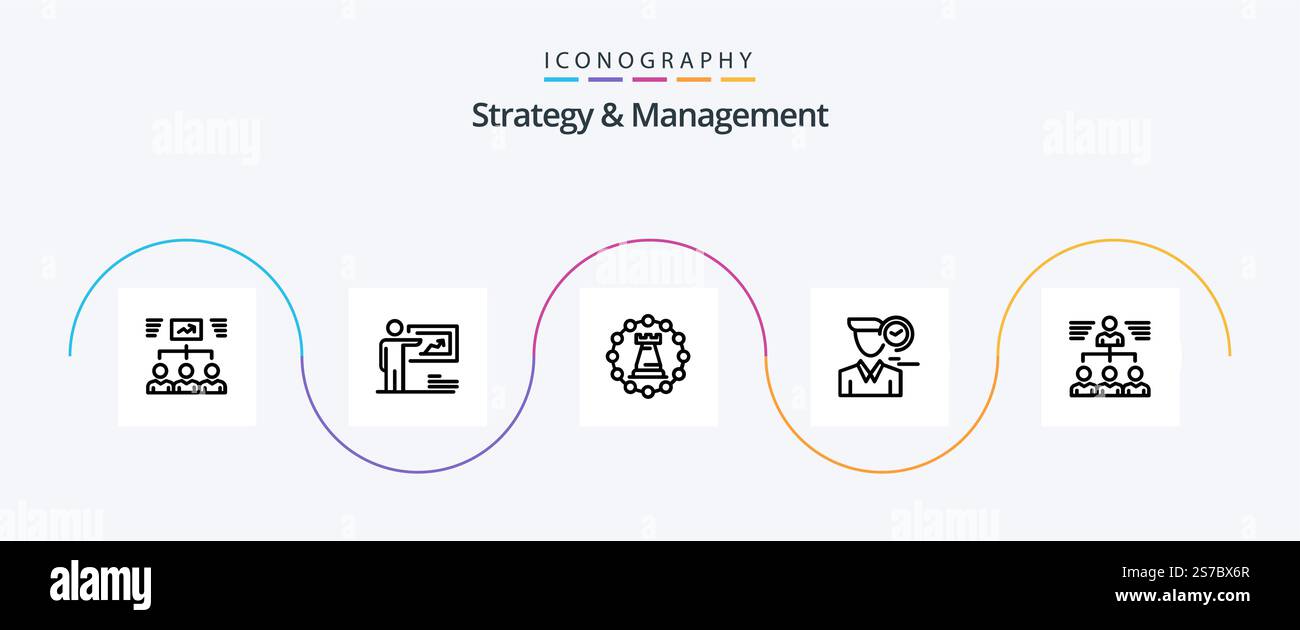 Strategy And Management Line 5 Icon Pack Including male. time. business ...