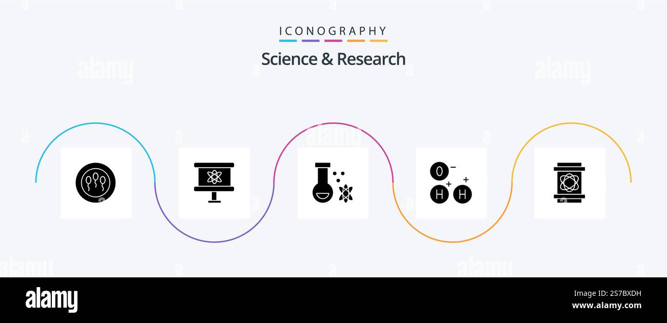 Science Glyph 5 Icon Pack Including space. danger. potion. barrel ...