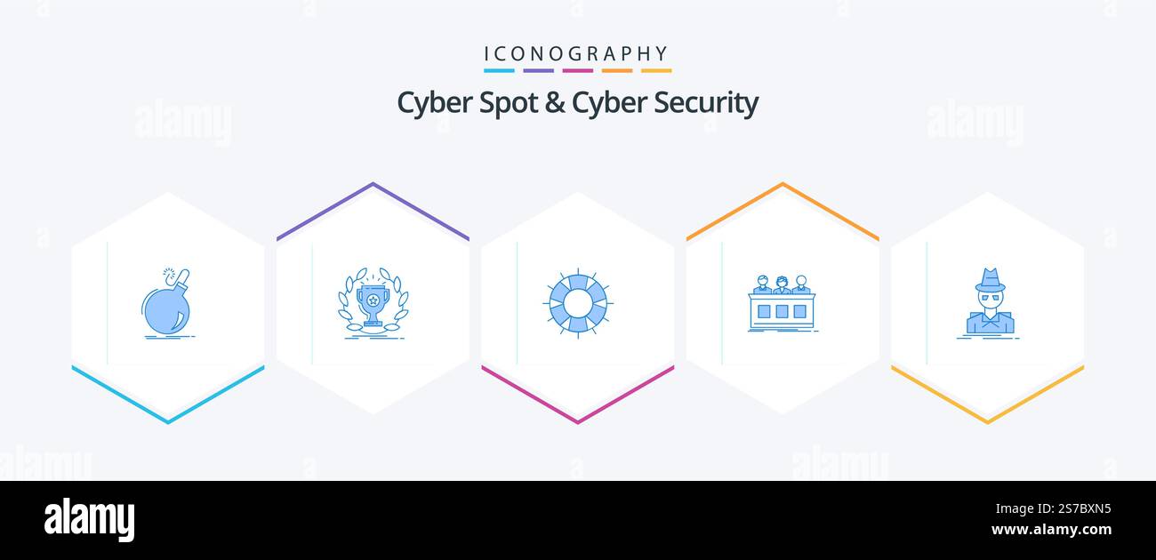 Cyber Spot And Cyber Security 25 Blue icon pack including expert ...