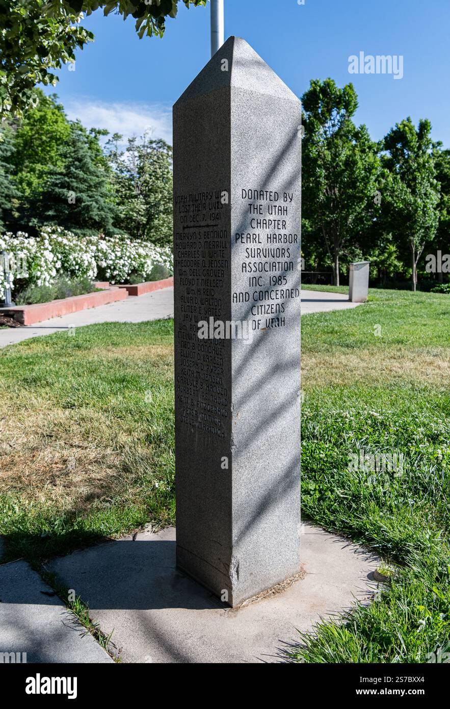 Memorial to Utah Military who lost their lives on December 7 1941,Salt ...