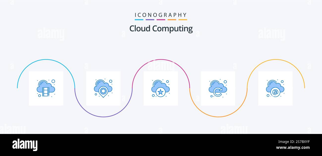 Cloud Computing Blue 5 Icon Pack Including mail. rating. refresh. cloud Stock Vector Image & Art ...