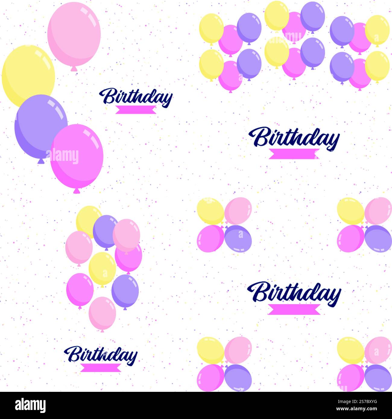 Happy Birthday announcement poster. flyer. and greeting card in a flat ...
