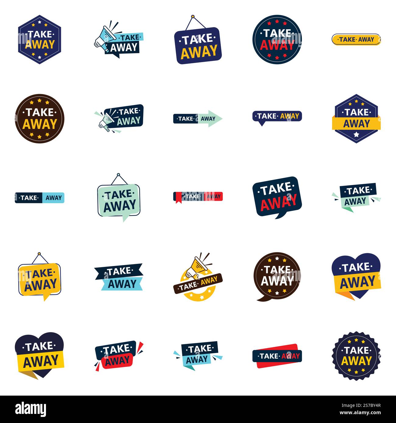The Take Away Vector Collection 25 Dynamic Designs for Food Outlets and ...