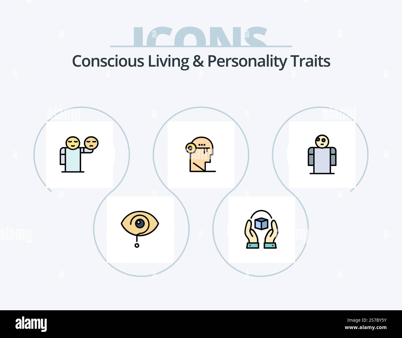 Concious Living And Personality Traits Line Filled Icon Pack 5 Icon ...