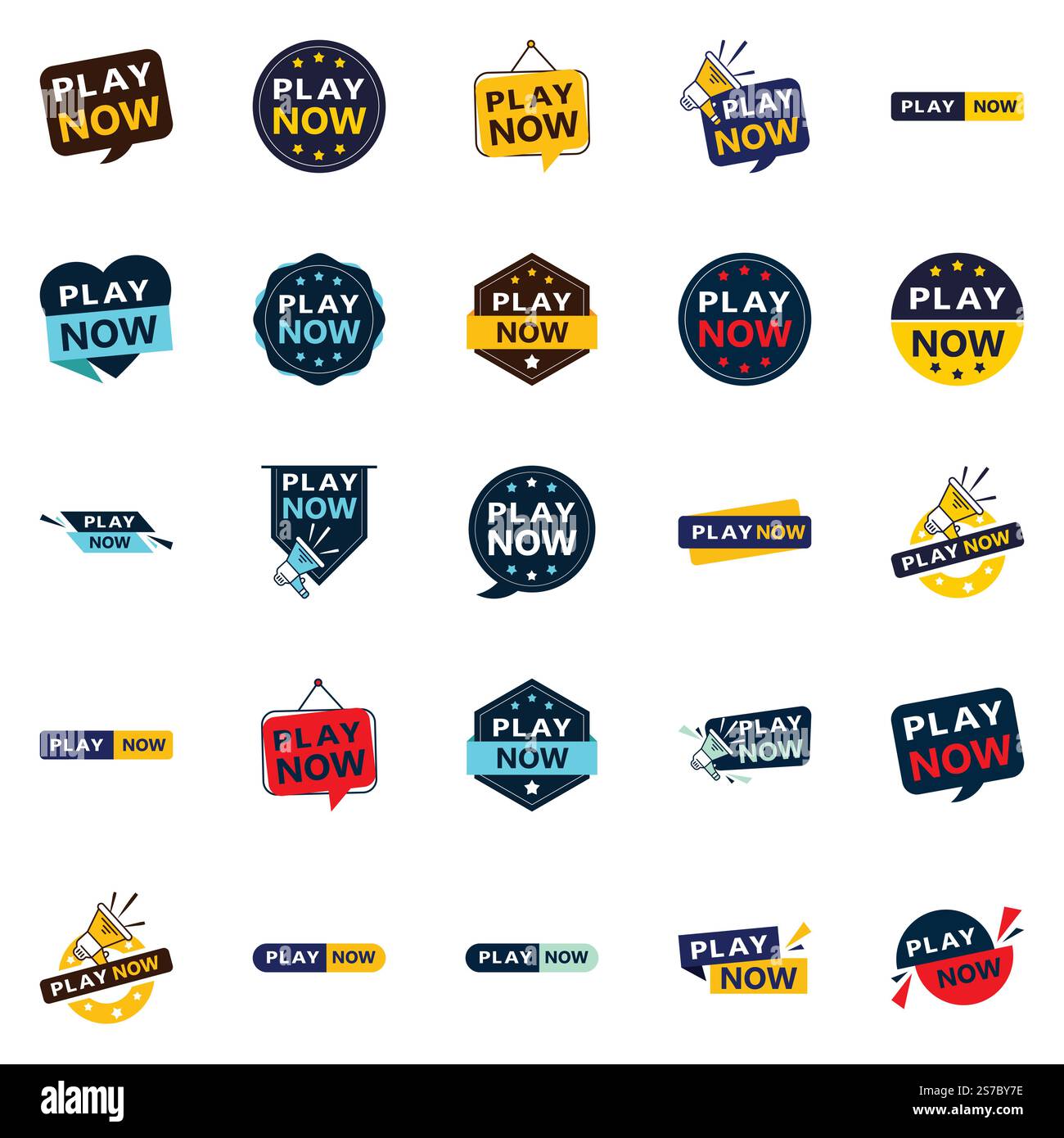 25 Eye-catching Play Now Banners to Grab Attention Stock Vector Image ...