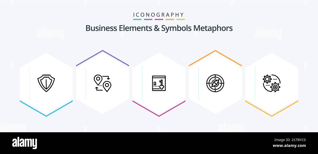 Business Elements And Symbols Metaphors 25 Line icon pack including ...