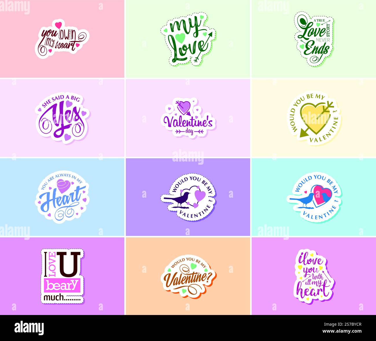 Valentine’s Day: A Time for Love and Beautiful Graphic Design Stickers ...