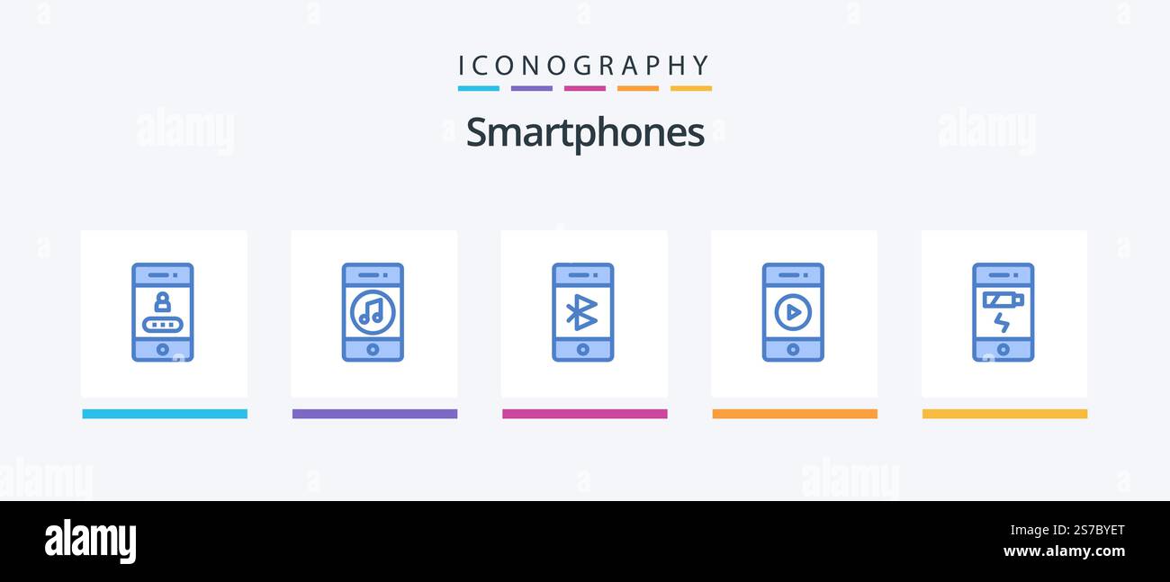 Smartphones Blue 5 Icon Pack Including speaker. music. social. audio ...