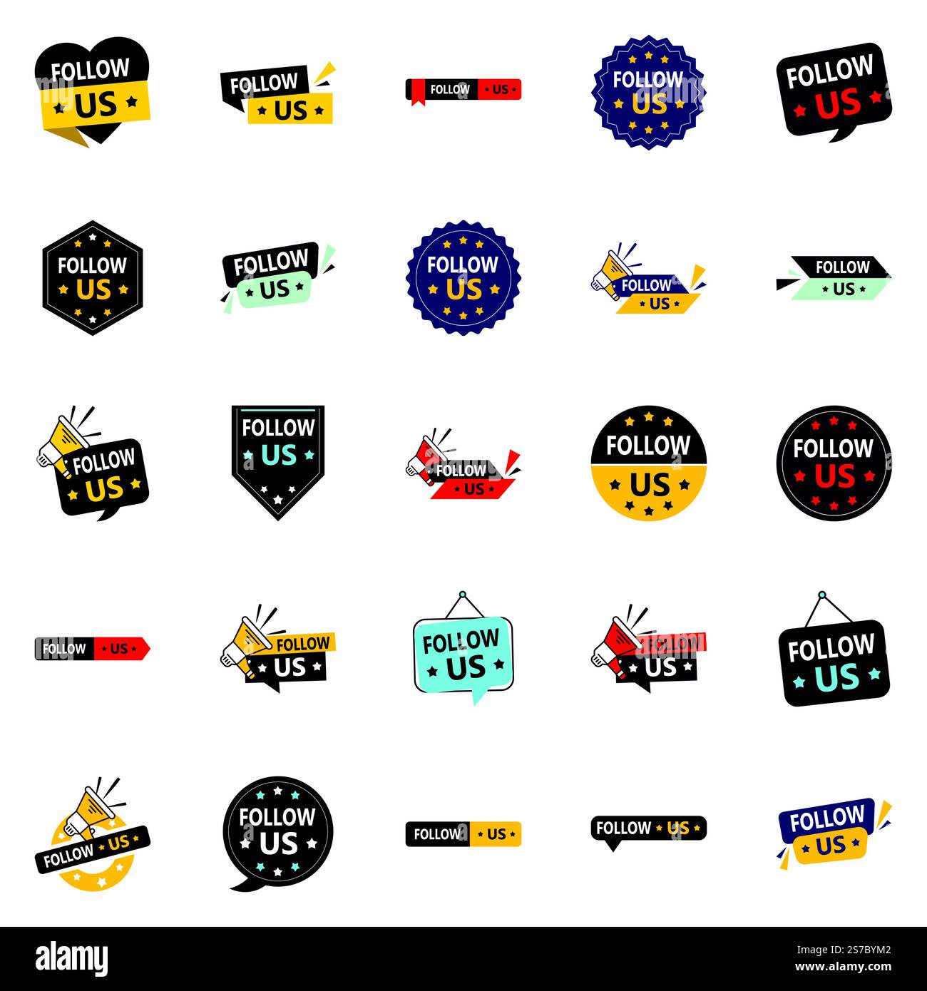 25 Vector Follow Us Banners for Instagram Stories and Facebook Posts ...
