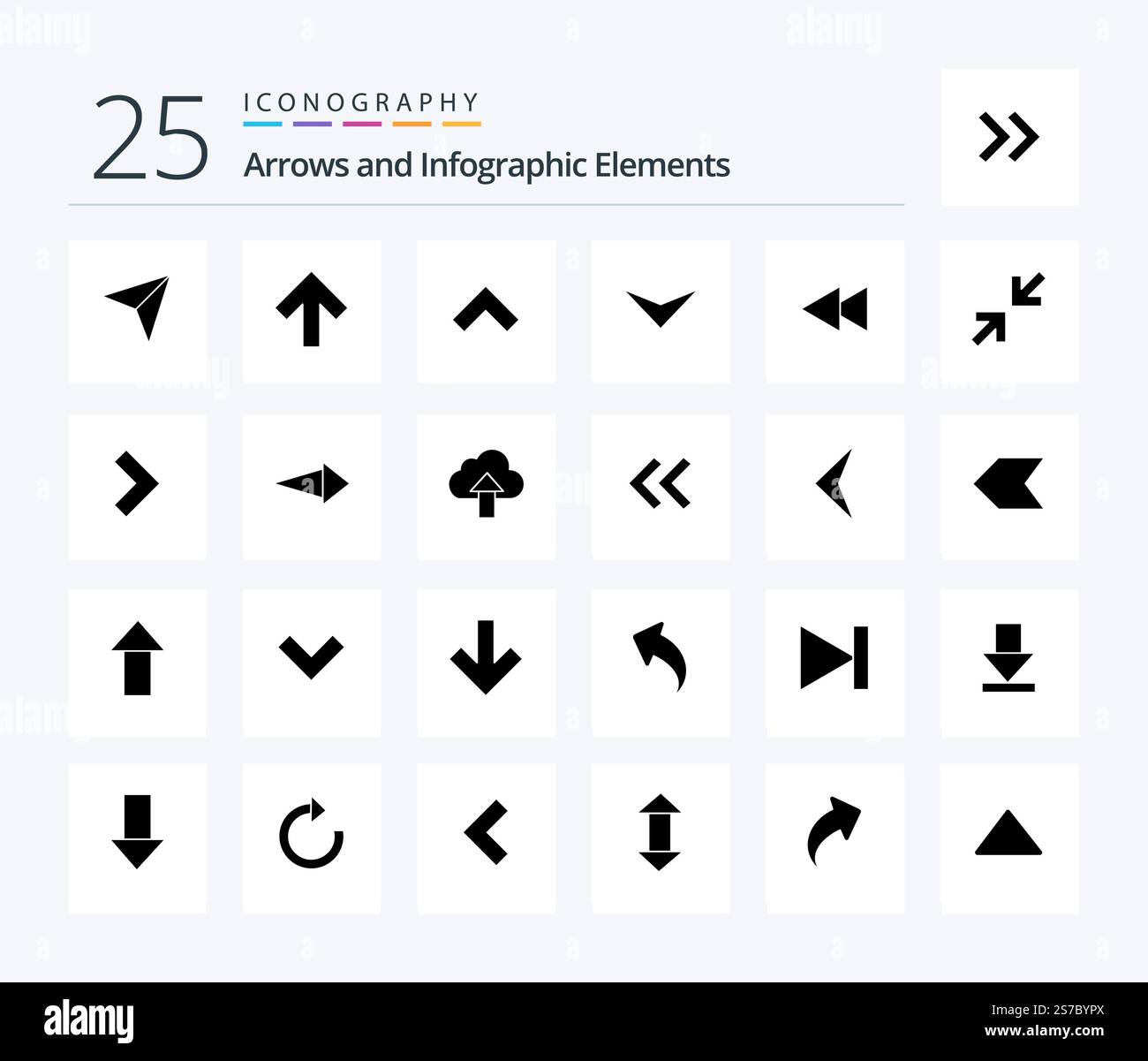 Arrow 25 Solid Glyph icon pack including arrow. arrow. down. arrows ...