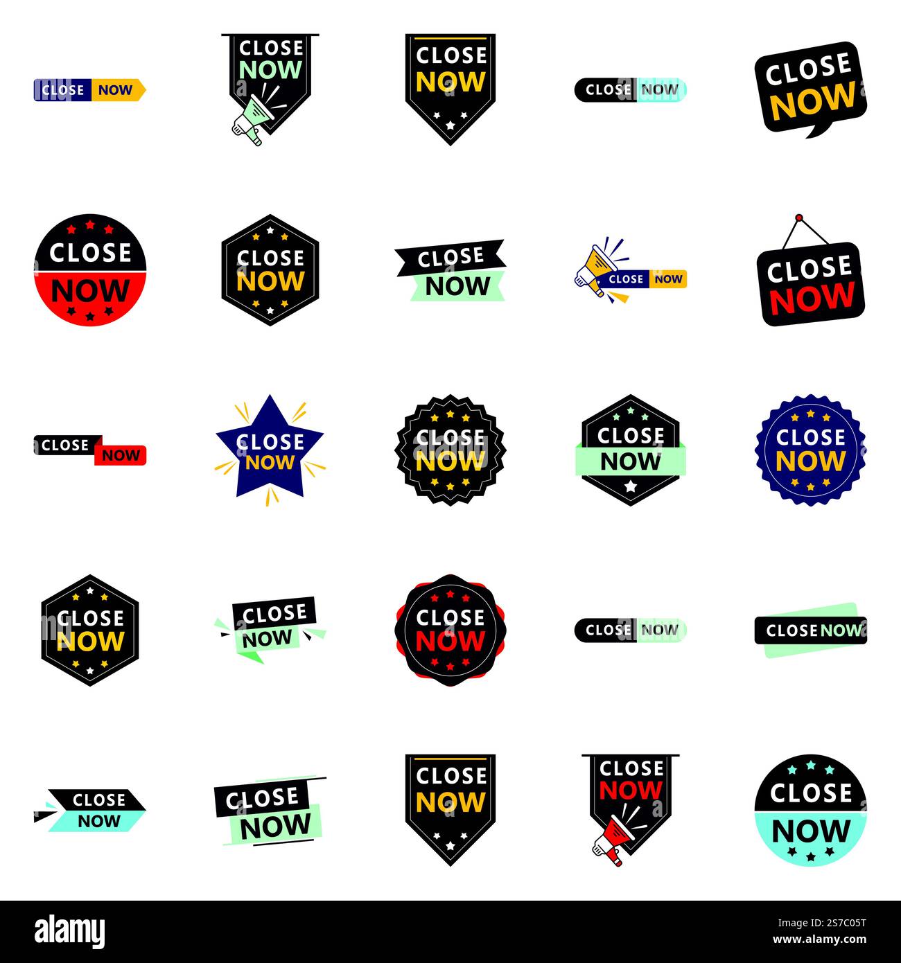 Grab Your Chance to Close Text Banners Pack of 25 Stock Vector Image ...