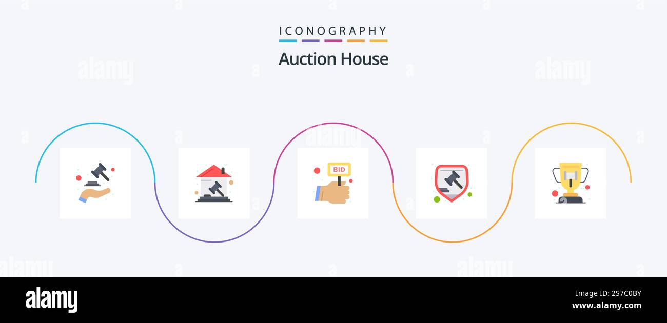 Auction Flat 5 Icon Pack Including lawyer. justice. property. court ...