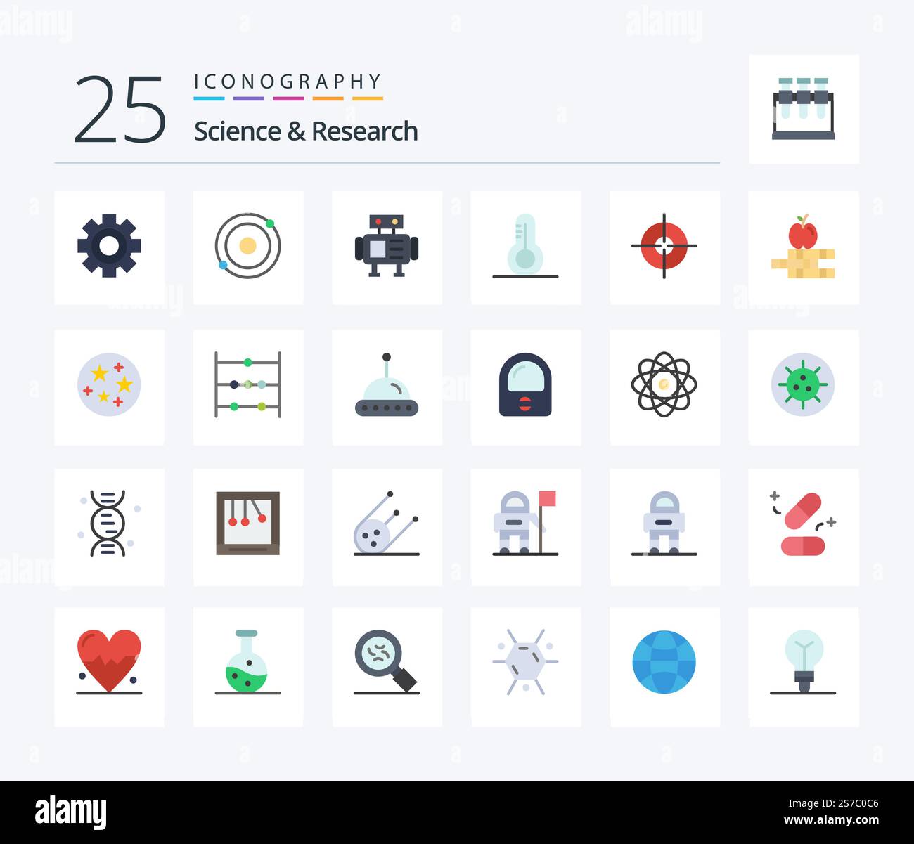 Science 25 Flat Color icon pack including books. target. science ...