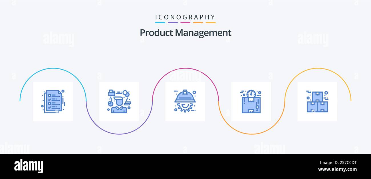Product Management Blue 5 Icon Pack Including package. delivery ...