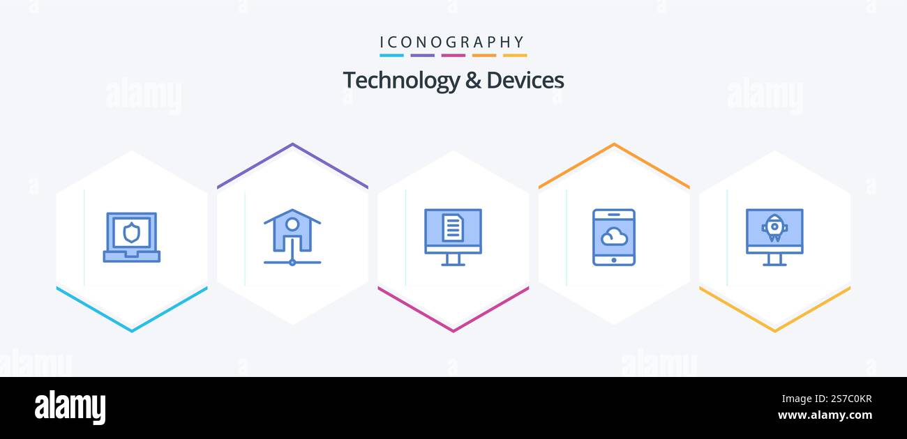 Devices 25 Blue icon pack including . . office. startup. computer Stock ...
