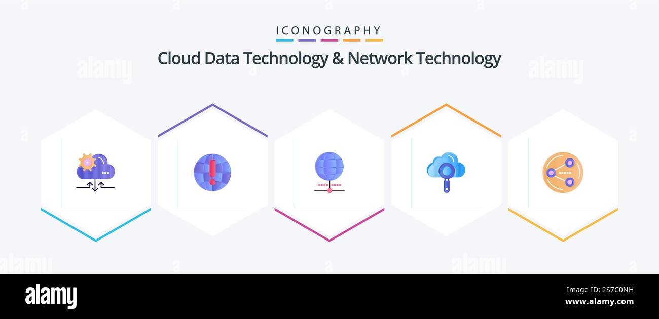 Cloud Data Technology And Network Technology 25 Flat icon pack including . media. cloud . social ...