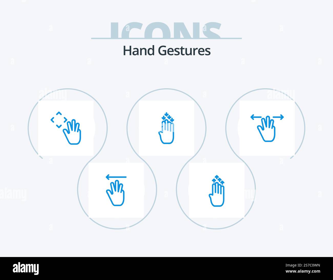 Hand Gestures Blue Icon Pack 5 Icon Design. gestures. gesture. up. four ...