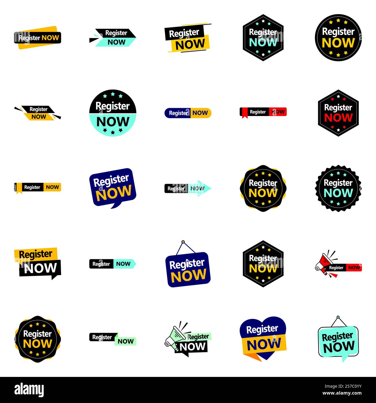 25 Professional typographic banners for enhanced registration Stock ...