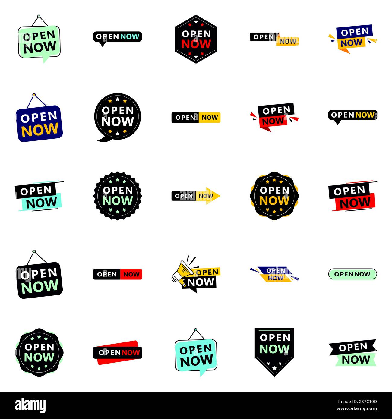 Notice now open template hi-res stock photography and images - Alamy