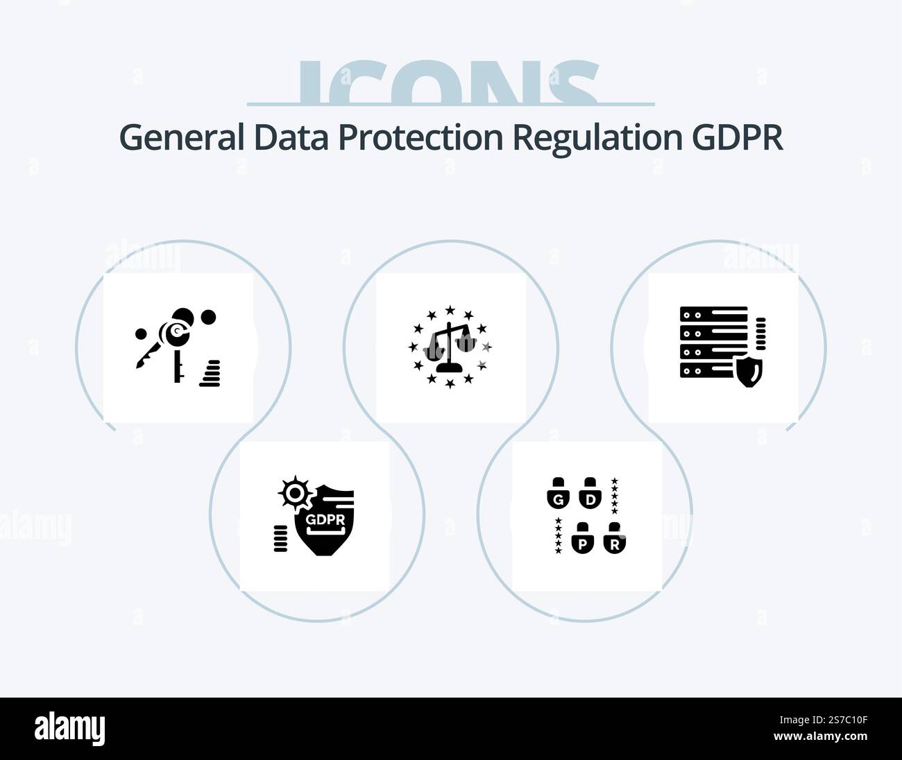 Gdpr Glyph Icon Pack 5 Icon Design. justice . balance . lock . key ...