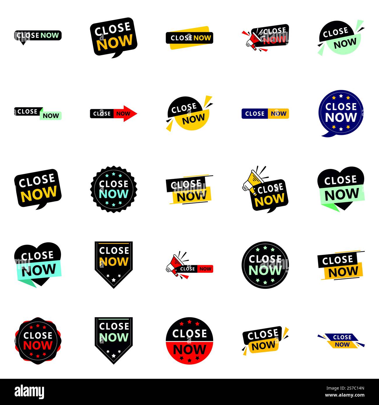 Time to Close Text Banners Pack of 25 Stock Vector Image & Art - Alamy